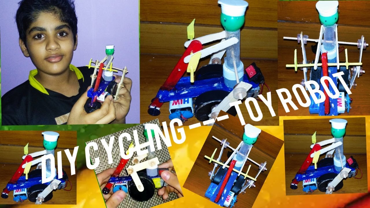 CYCLING ROBOT/DIY/HOW TO MAKE A CYCLING TOY ROBOT AT HOME/GEAR MOTOR ...