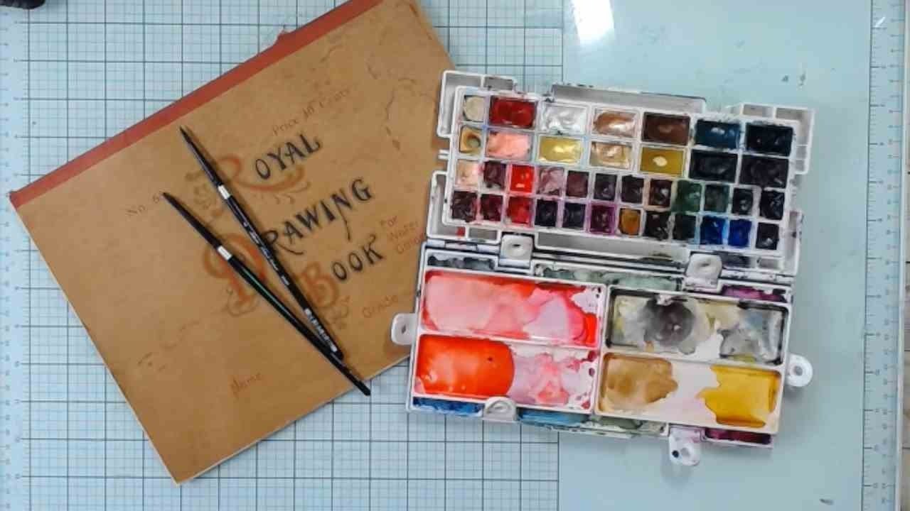 WATERCOLOR PAINTING ~ TESTING ANTIQUE / VTG DRAWING PAPER - YouTube