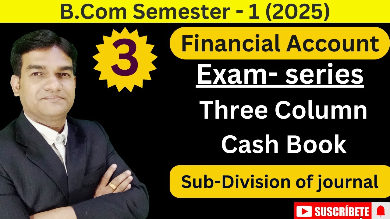 Triple column cash book questions with solutions| What is three column ...