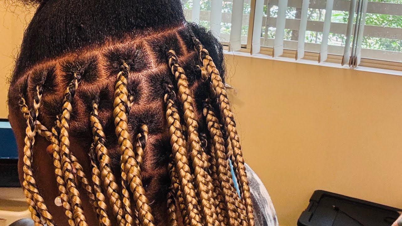 Knotless braids tutorial part2 - YouTube
