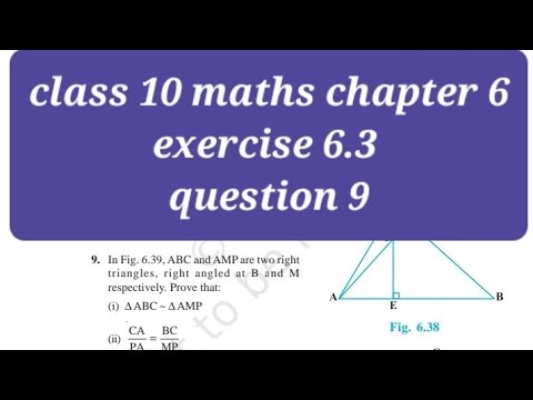 class 10 maths Ex 6.3 | question 9 | triangles | ncert maths solution ...