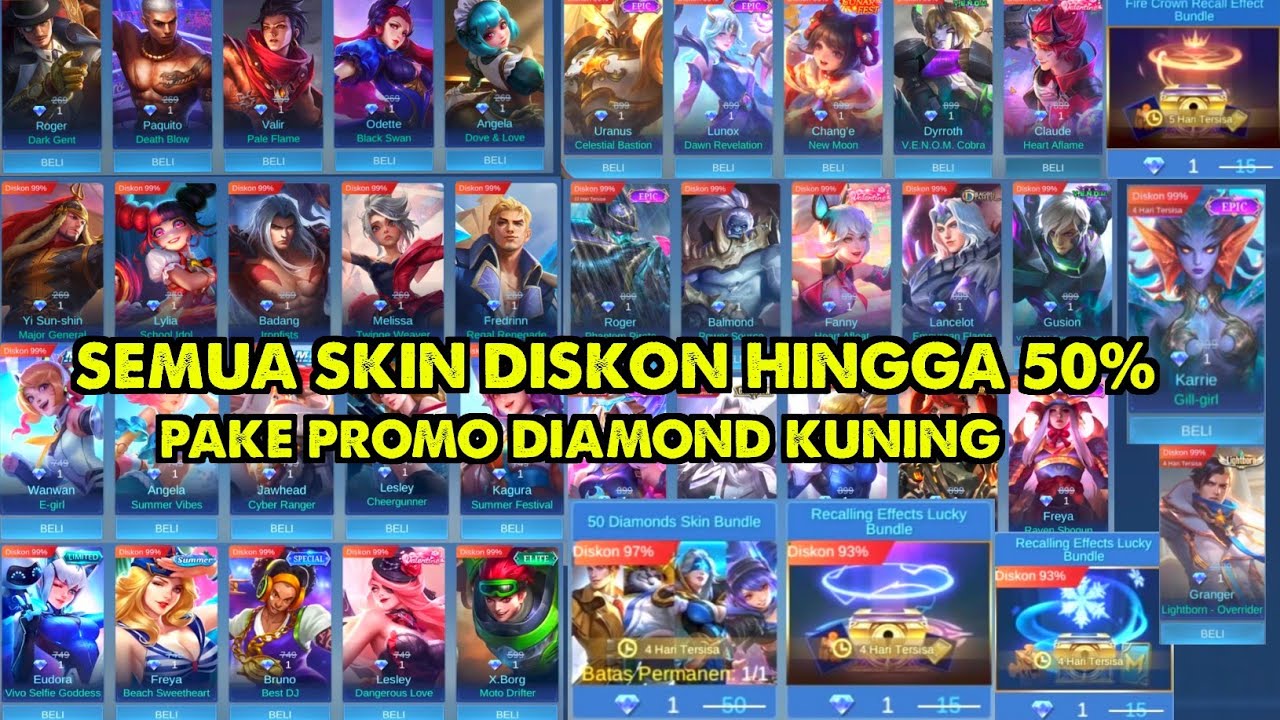 SEMUA SKIN DI SHOP DISKON HINGGA 50% SKIN LIMITED BELI PAKE PROMO ...
