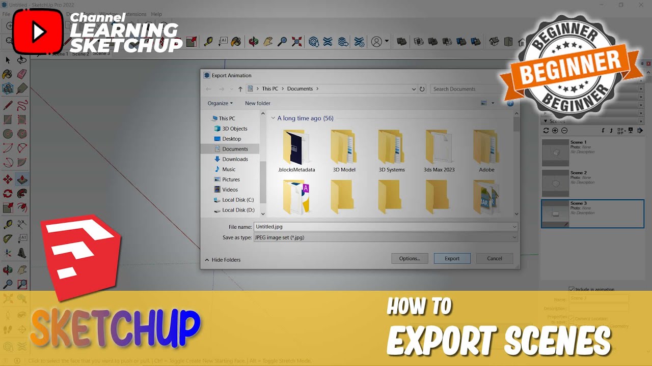 How To Export Scenes In Sketchup - YouTube