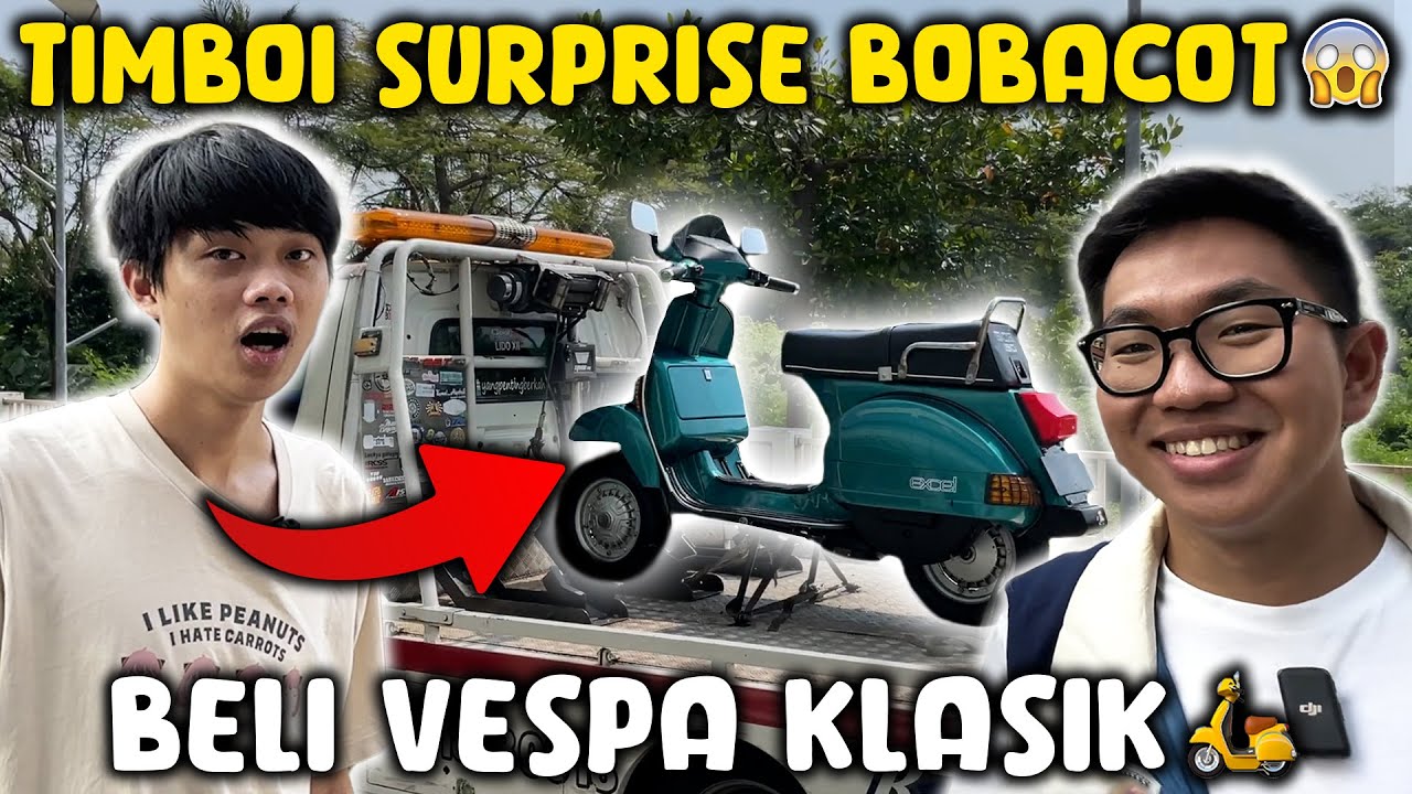 REAKSI BOBACOT?!😱 TIMBOI BELI MOTOR VESPA EXCEL KLASIK TAHUN 1990 ...