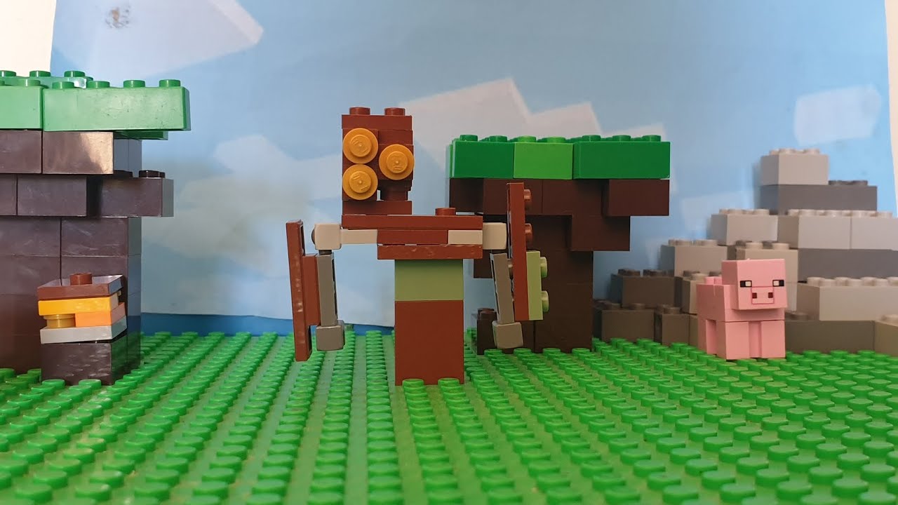Lego Minecraft attack of the Creaking - YouTube