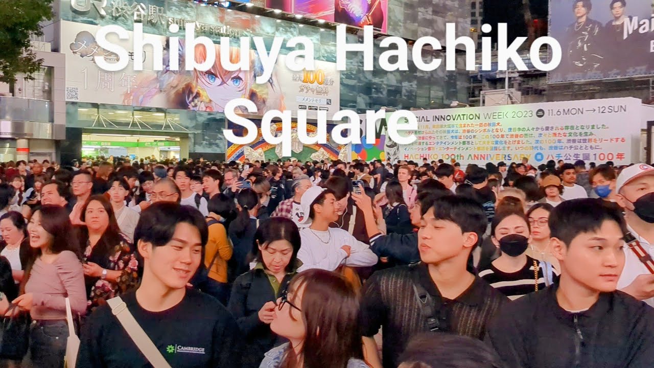 [4K] 🍁💥 Shibuya Hachiko Square Crowds View And Night Walk . Tokyo ...