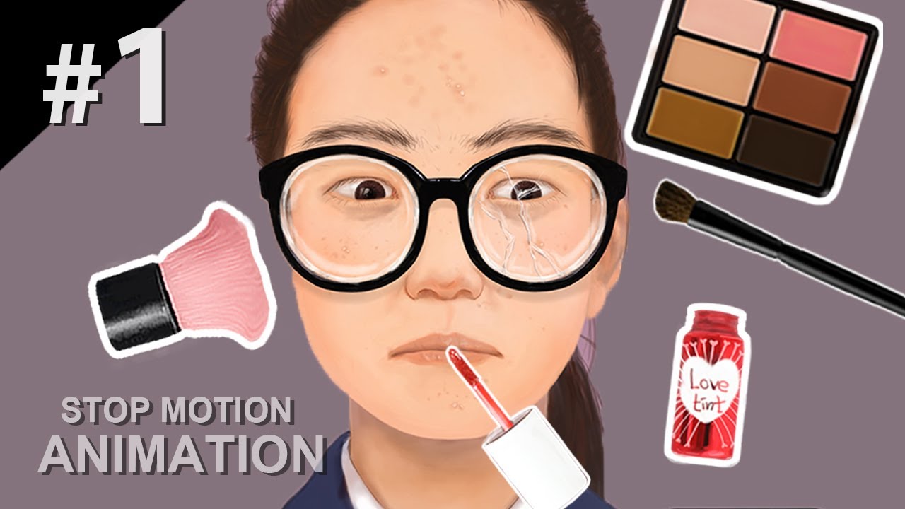 Makeup stop motion / 여신강림 Too much makeup animation / ASMR / True ...