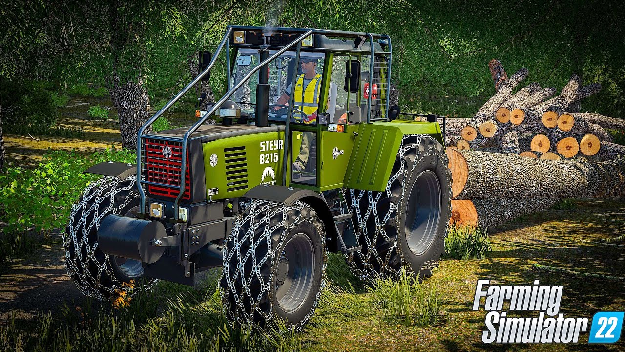 TRACTOR STEYR FORESTIER 4X4 cu LANTURI la PADURE / REALISTIC GAMEPLAY ...