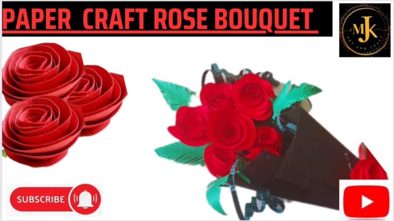 Paper Craft Rose Bouquet I Easy Paper Rose I Paper Flower DIY I Rose ...
