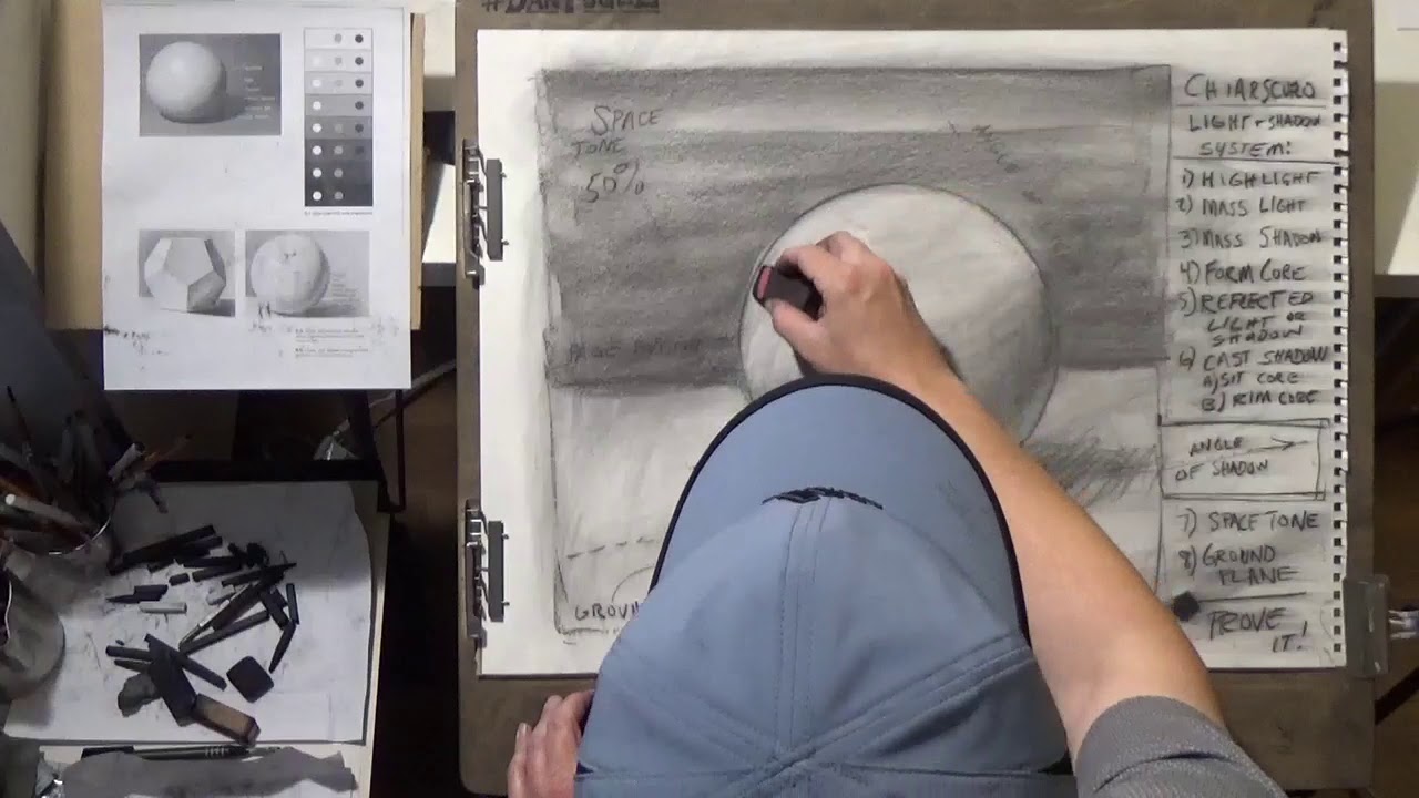 Charcoal Drawing: Chiaroscuro of a Ball With Audio Lecture. Part 2 ...