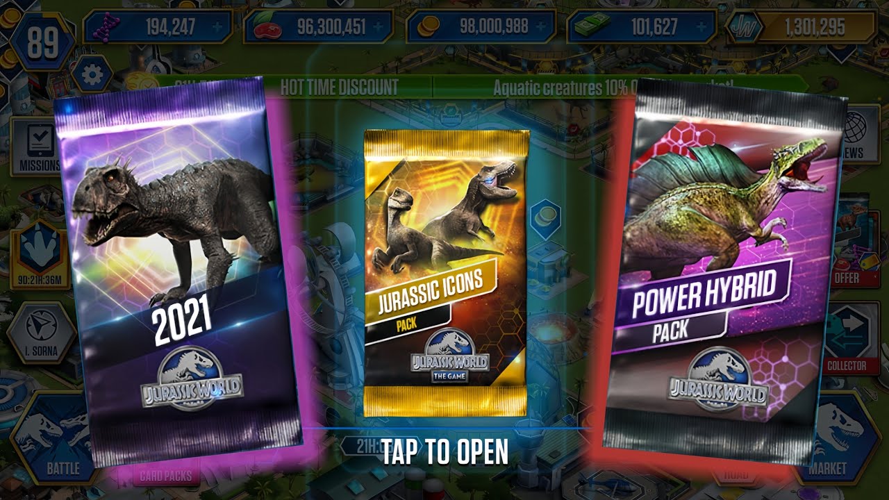 OPENING NEW PACKS : JURASSIC WORLD THE Game - YouTube