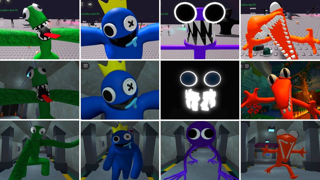 Rainbow Friends Chapter 1 Jumpscares V's Concepts Roblox V's Accurate ...