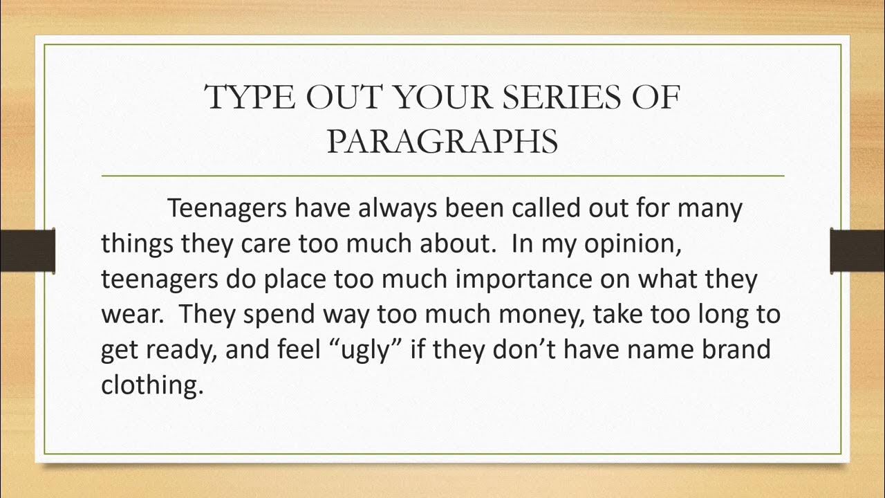 OSSLT - How to Write the Series of Paragraphs - YouTube