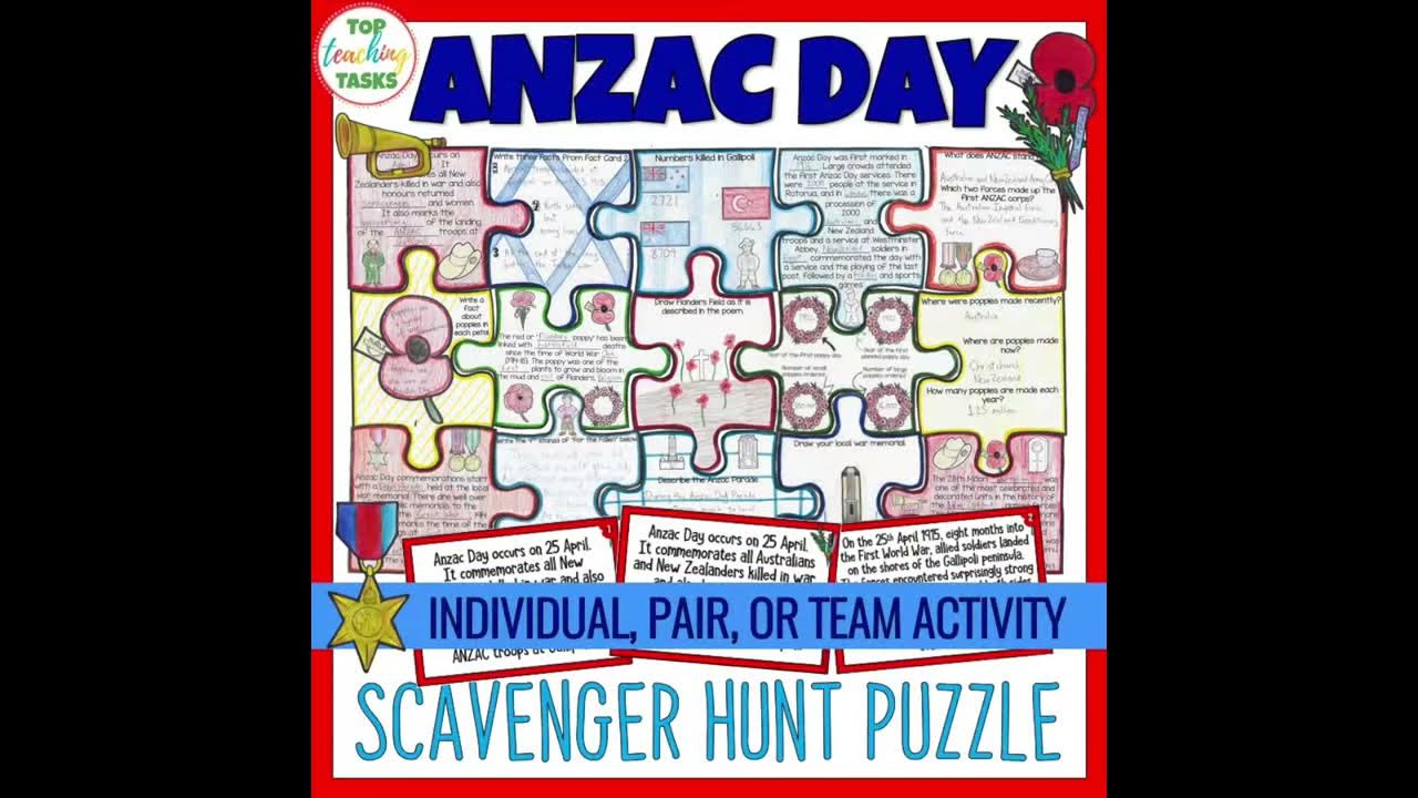 Anzac Day Scavenger Hunt Puzzle - YouTube