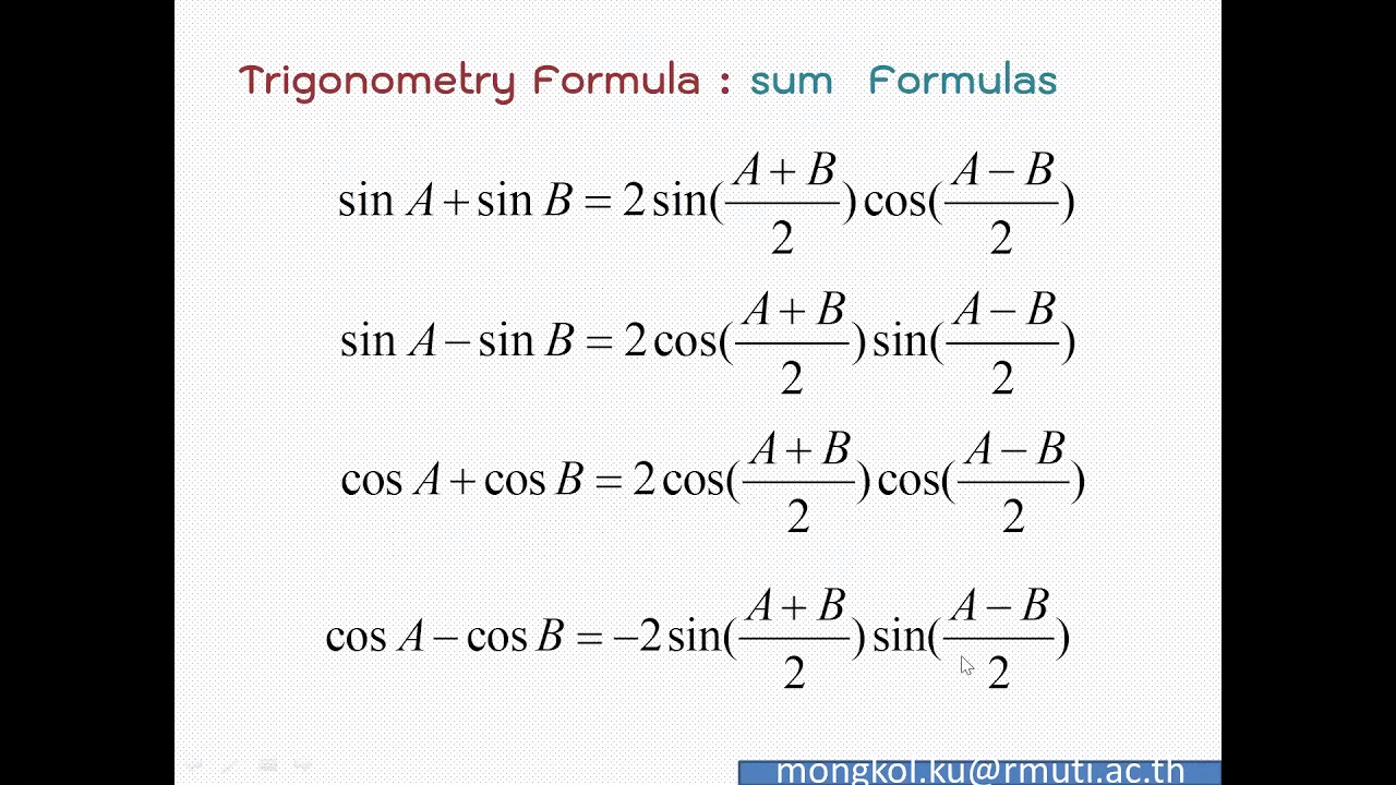Trigonometry Ep 2 Trigonometry Formula Half Angle 