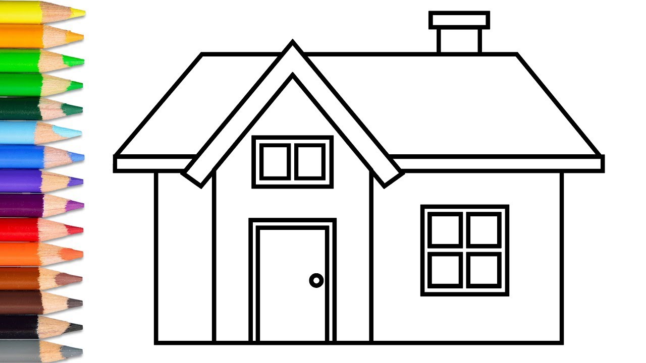 Cute Home Drawing, Painting & Coloring Home For Kids and Toddlers ...