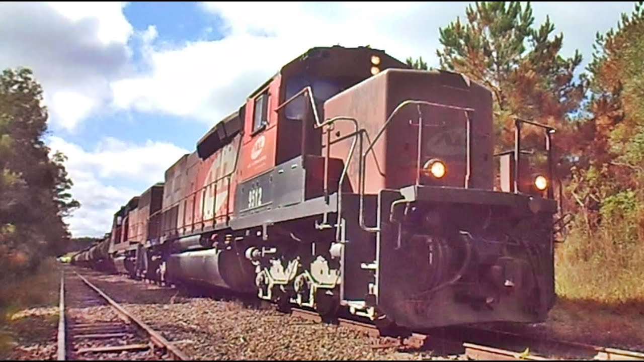 Dupla SD40-2 RUMO/ALL Partindo de Eng. Bley com Vagões Tanque e ...