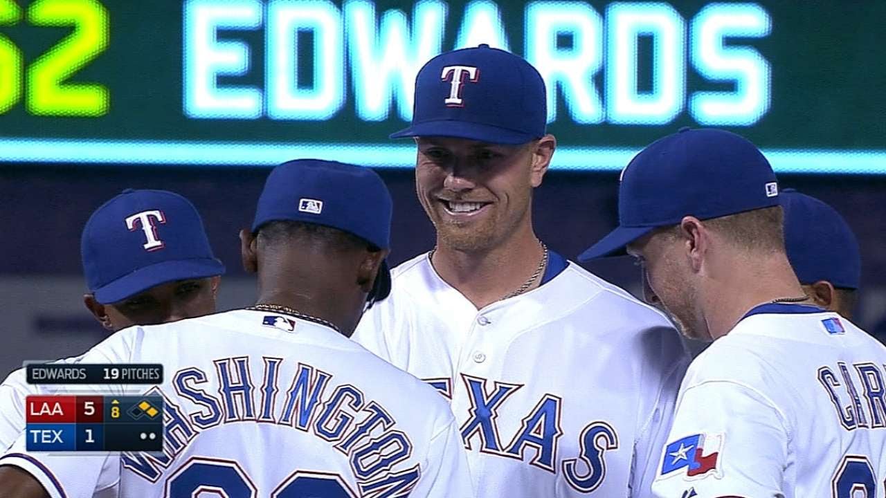 LAA@TEX: Edwards makes his MLB debut - YouTube