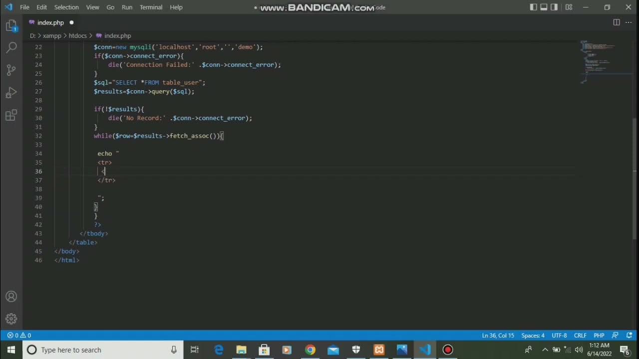 Display Data in a Table Using PHP(XAMPP SERVER) - YouTube
