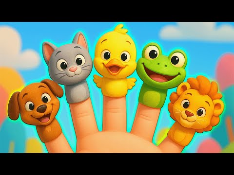 🐾 Parmak Ailesi Hayvanlar 🐶🐾 Köpek, Kedi, Ördek, Kurbağa, Aslan 🦁 Bıdık Çocuk Şarkıları 🐱