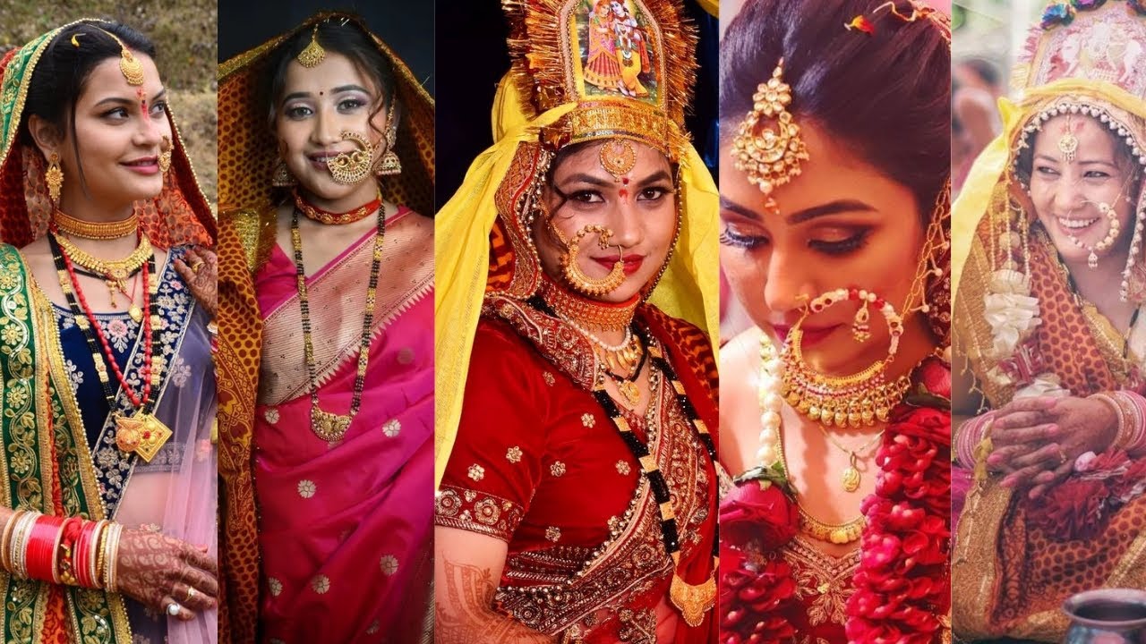 Kumauni & Garhwali Bride Wedding Look//Gold Jewellery Designs - YouTube