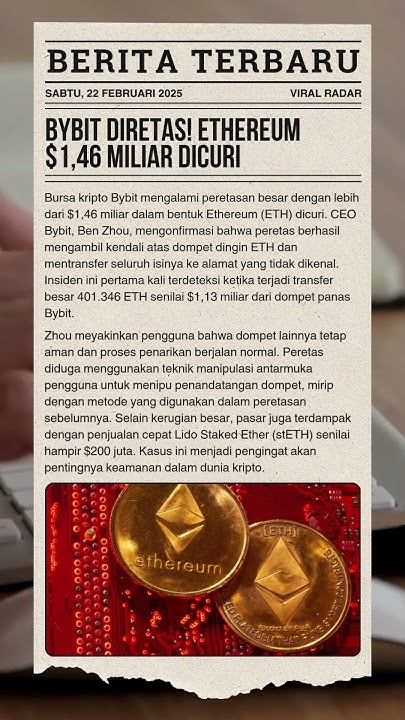 Bybit Diretas! Ethereum $1,46 Miliar Dicuri #bybit #peretasan #ethereum #blockchain # ...