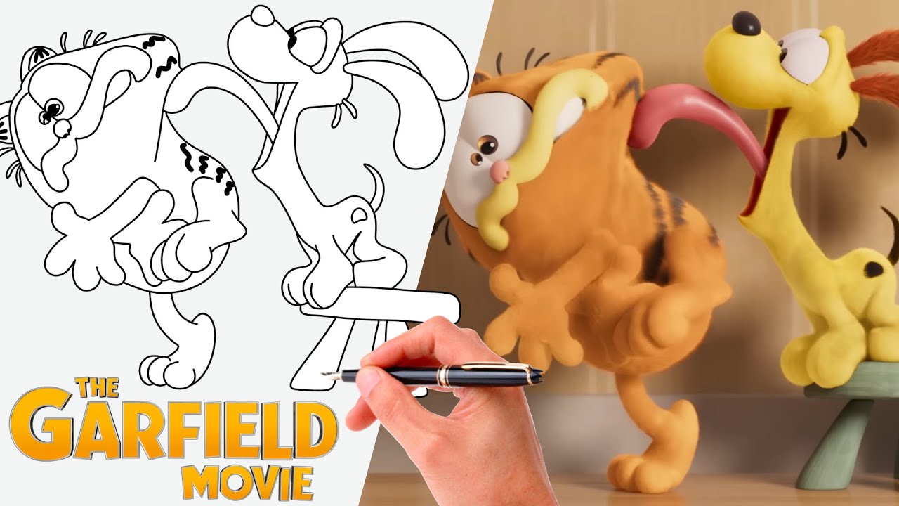 Cómo dibujar a GARFIELD y ODIE de la película de Garfield | DIBUJO ...