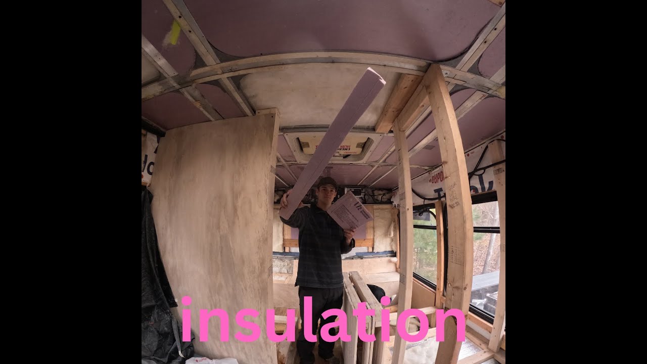 Insulating the Bus Ceiling - YouTube