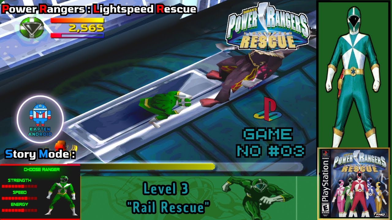 Power Rangers Lightspeed Rescue PS1 - Level 3: Rail Rescue - YouTube