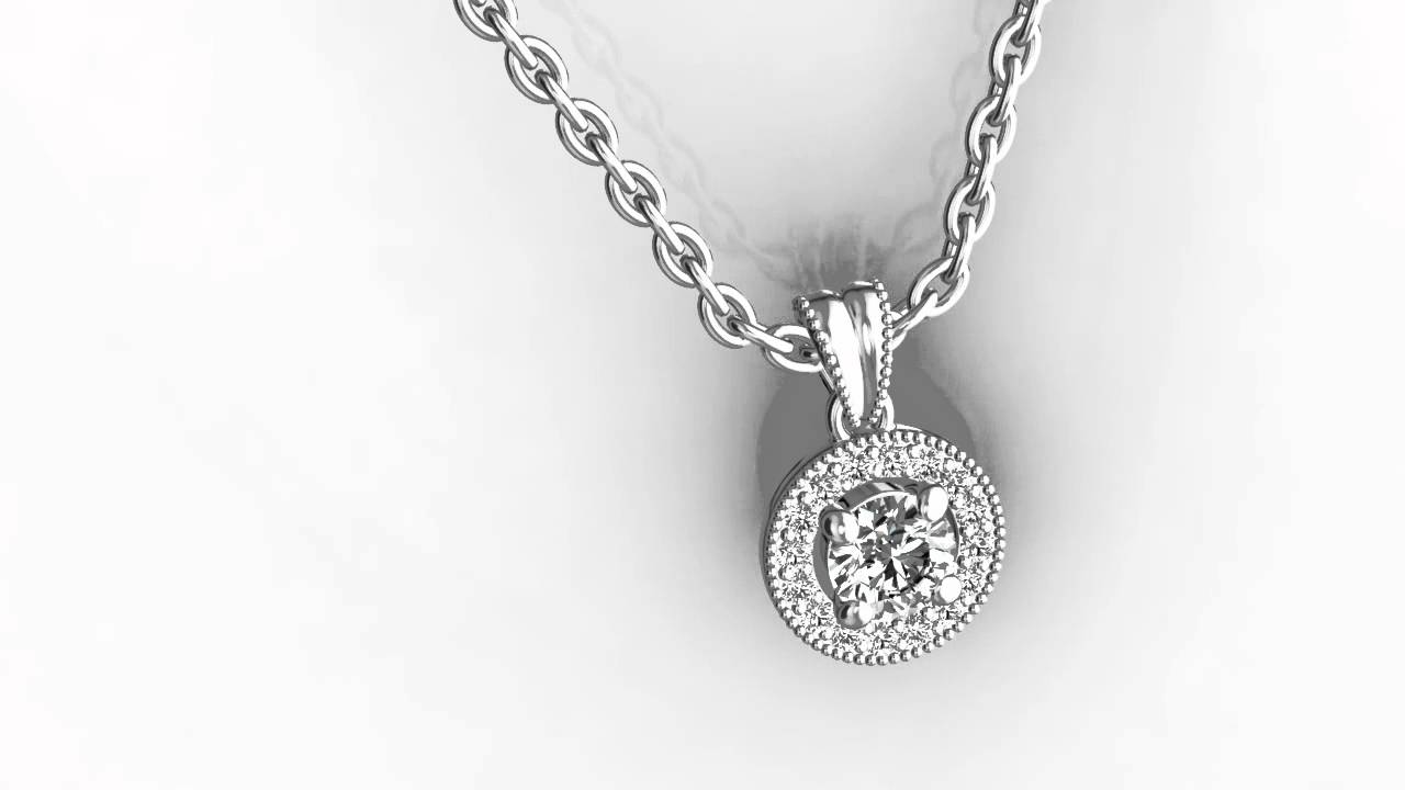 White gold 3D Pendant animation - YouTube