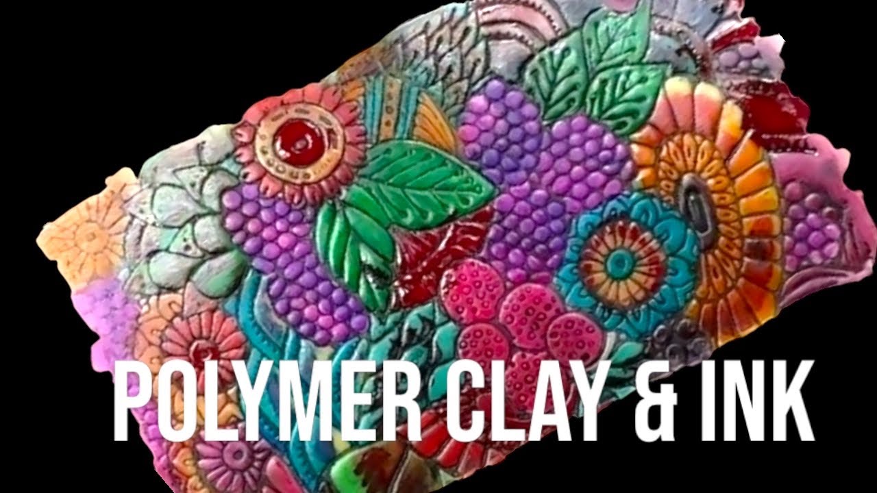 How to paint alcohol ink on polymer clay and use a silicone stamp, DIY ...