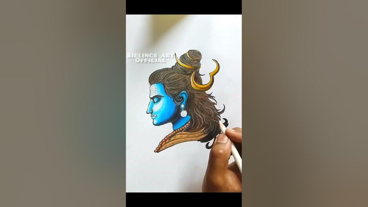 how to draw shivji 🙏🙏 | step by step tutorial | mahadev drawing - YouTube