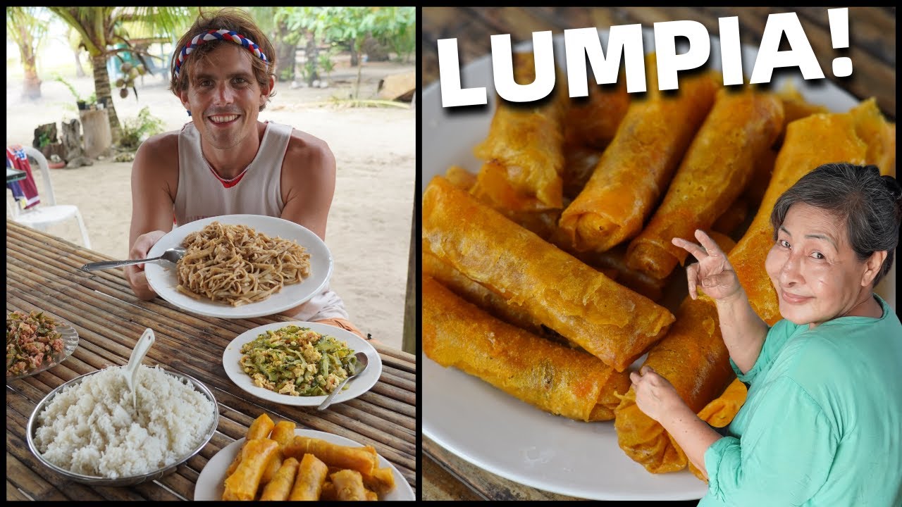 FILIPINA MOM COOKS DELICIOUS LUMPIA - Last Meal Before Leaving Cateel ...