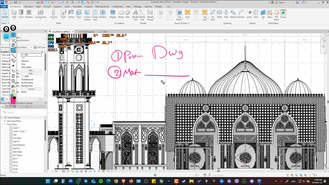 Revit architecture ( islamic model notes ) ريفيت معماري - YouTube