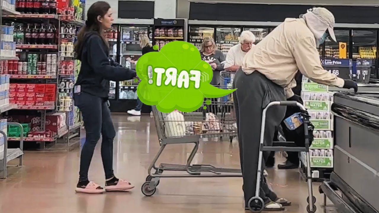 Old Man Farts On the People Of Walmart!! (Loud Wet Fart Prank) - YouTube