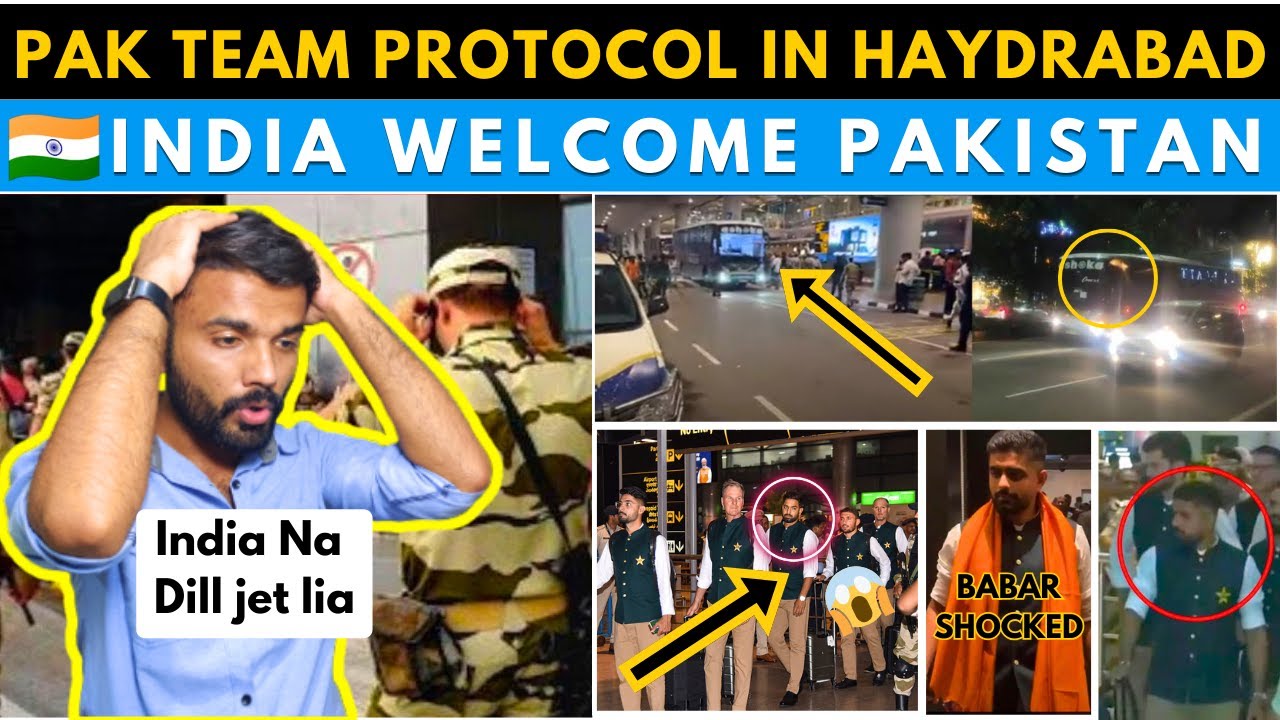 Pakistani Team Protocol in India 🇮🇳 Pakistani Shocking Reaction | Pak ...