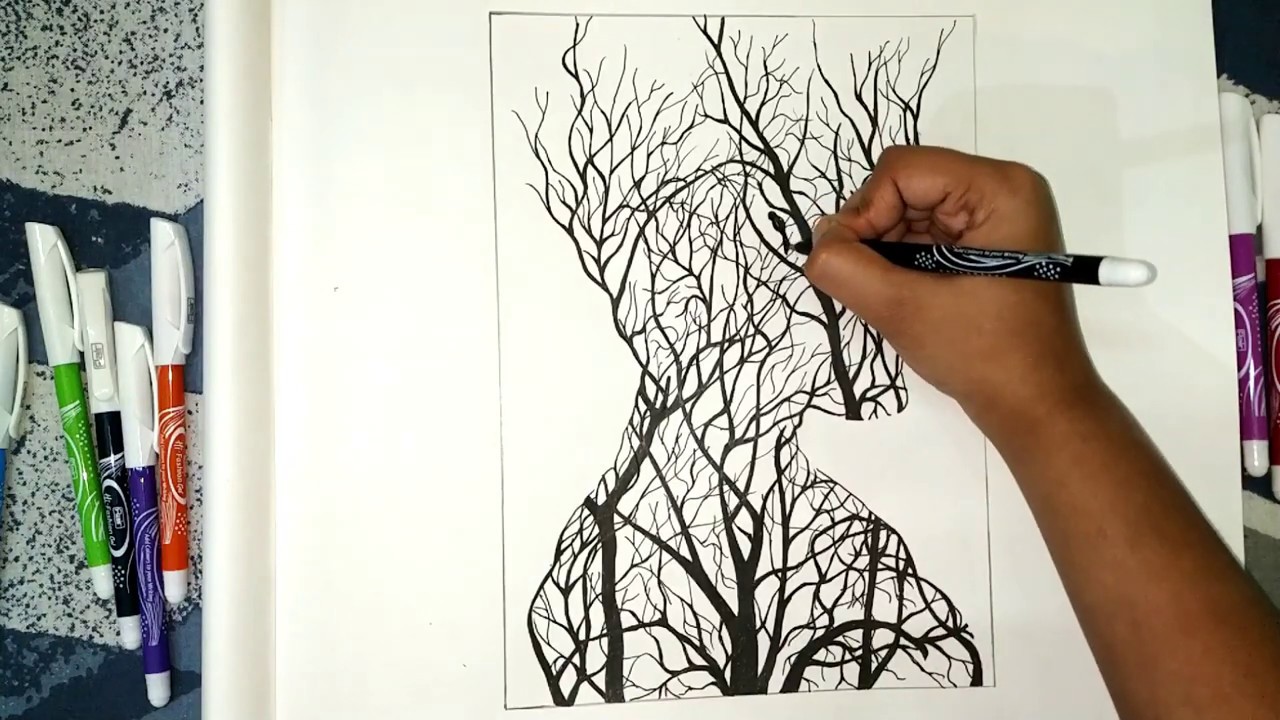 Mother Nature Abstract Art || Speed Drawing || Beautiful art using gel ...