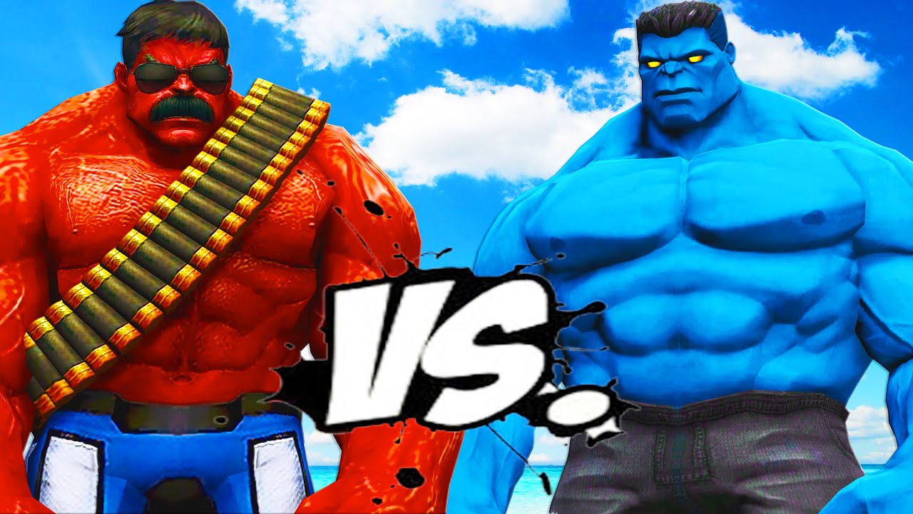 RED HULK VS BLUE HULK - EPIC BATTLE - YouTube