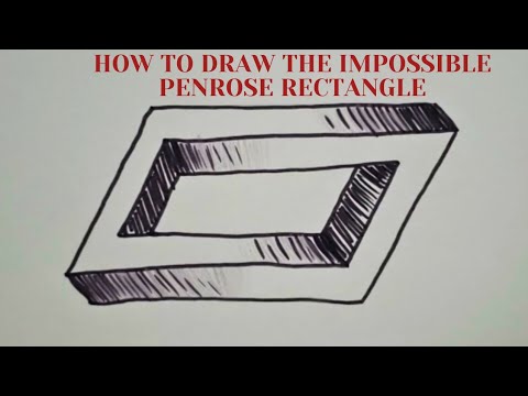 How to draw the impossible illusion penrose rectangle #illusiondrawing ...