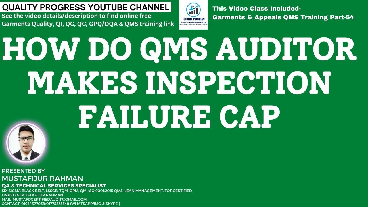 How do QMS Auditor makes Inspection Failure CAP - YouTube