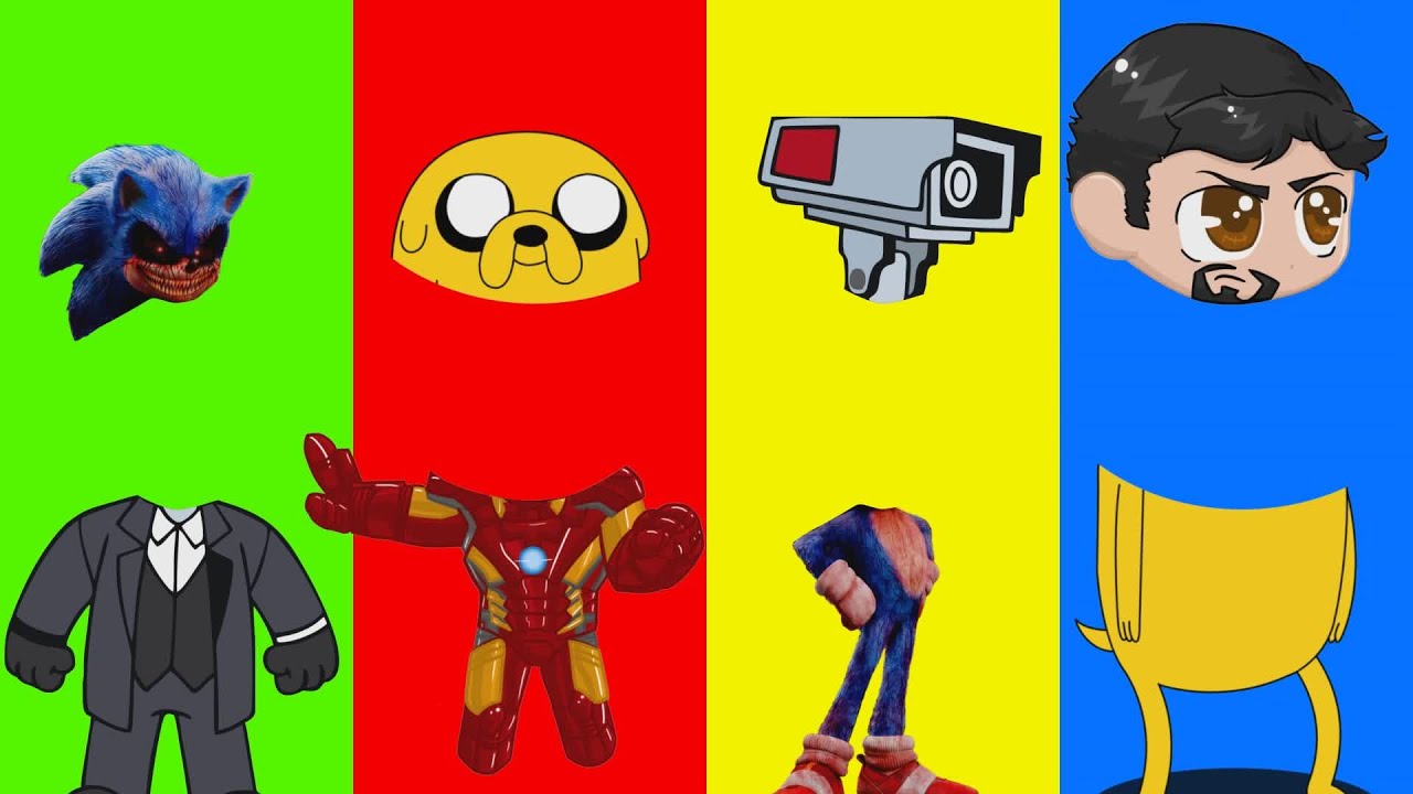 Matching the Wrong Head! Who is Who? | Iron Man, Sonic EXE, Jake The ...