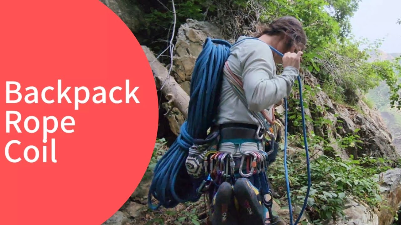 How to Tie Backpack Rope Coil - YouTube