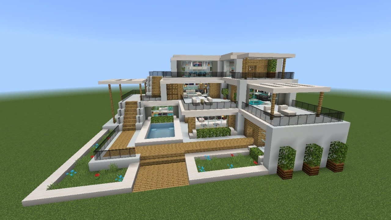 Minecraft:How to Build a Modren House Tutorial ⚒️ - YouTube