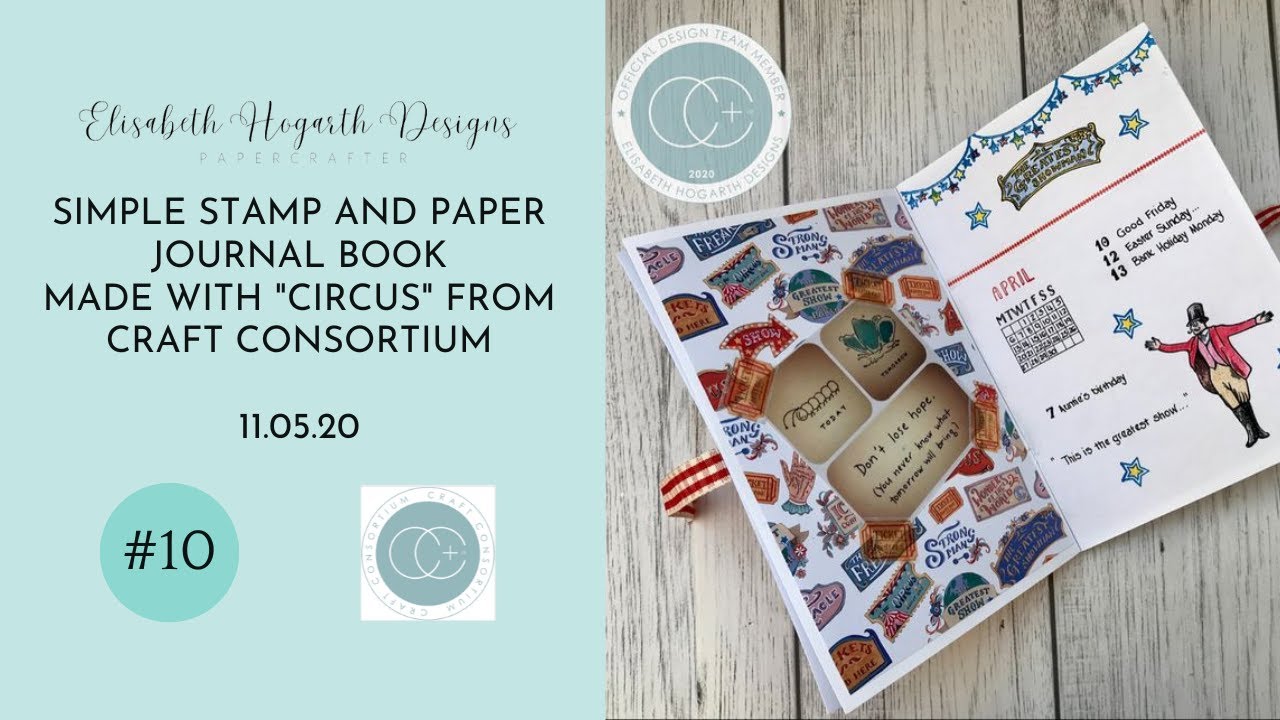 SIMPLE STAMP AND PAPER JOURNAL BOOK MADE WITH "CIRCUS" FROM CRAFT ...
