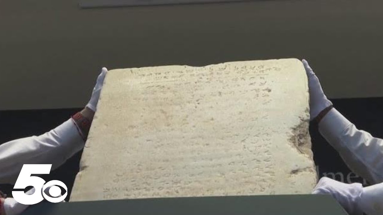 Stone tablet depicting 10 commandments up for auction - YouTube
