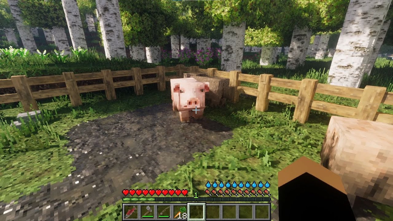 RTX Minecraft, Fishing, Feeding Pigs - YouTube
