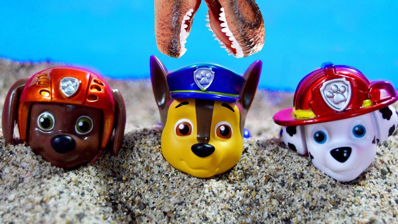 Paw patrol toys in the sandbox - learn colors video for kids - YouTube
