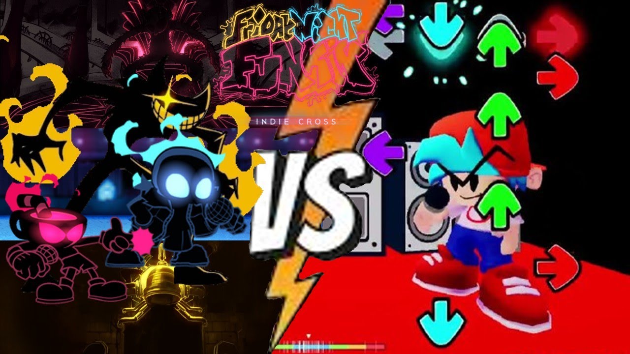 Fnf Mod vs Funky friday (Comparing Video)(indie cross version) - YouTube