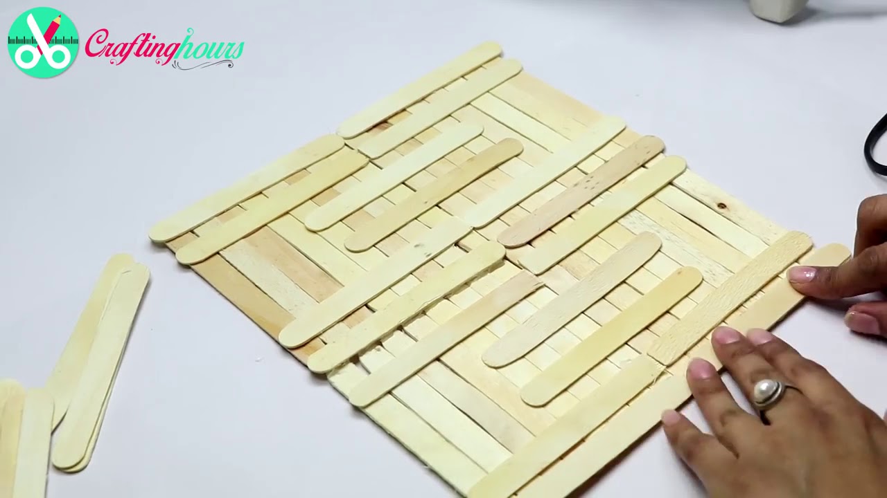 Popsicle Stick Crafts DIY Desk Organizer, Phone Stand, Ice Cream Sticks ...