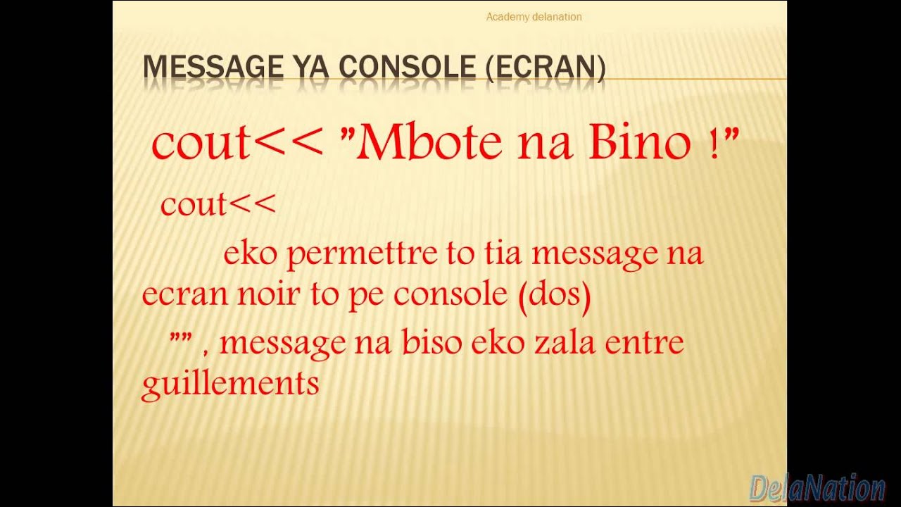 Tutcpp03- C++ intro - Explication Ya Programme Mbote en Lingala Facile ...